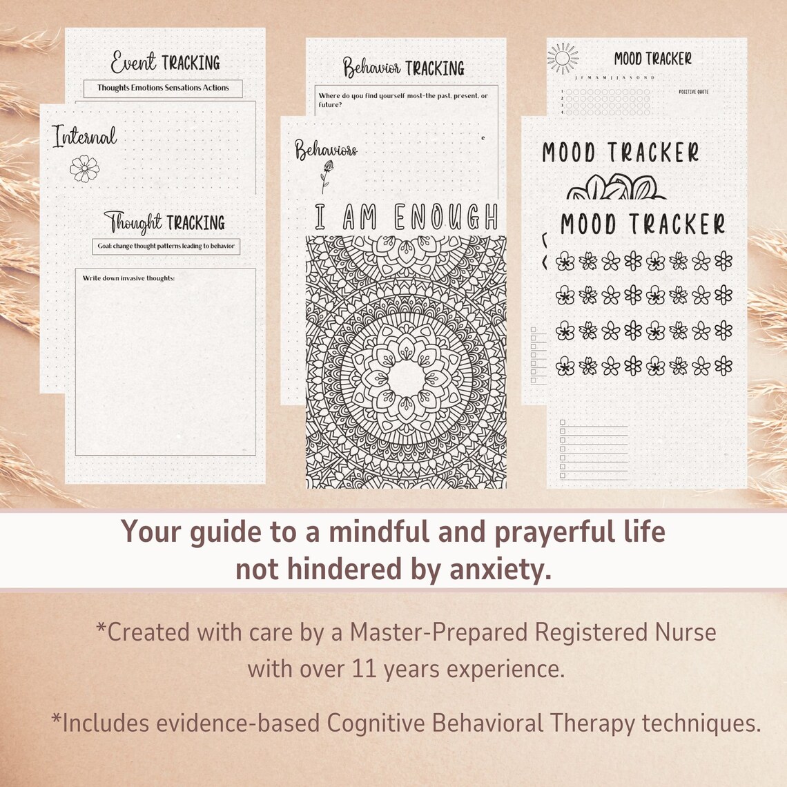 Printable Bullet Journal Pages Anxiety Tracker Bundle, 2024 Bullet ...