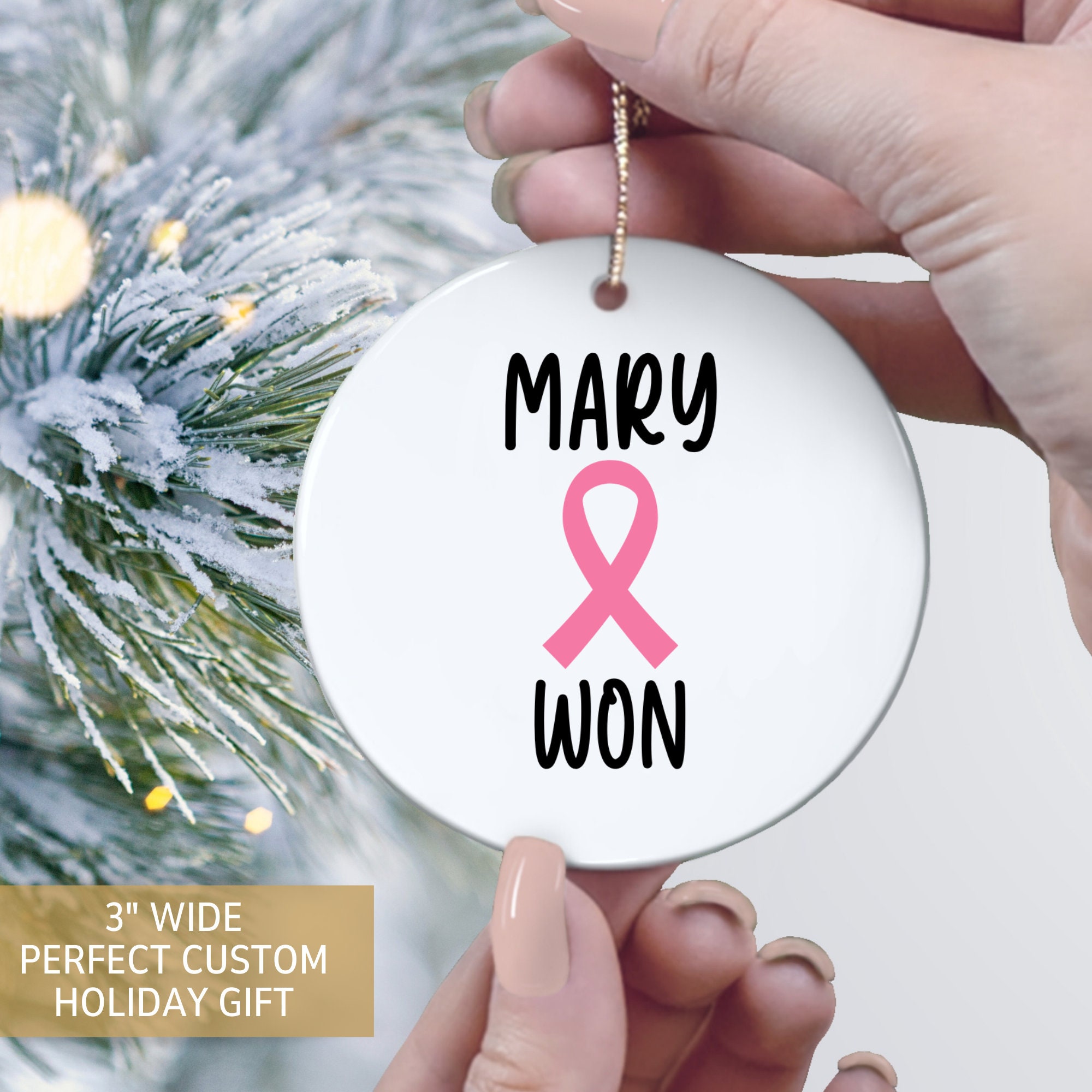 Cancer Fighter Ornament Personalized, Breast Cancer Ornament, Cancer ...