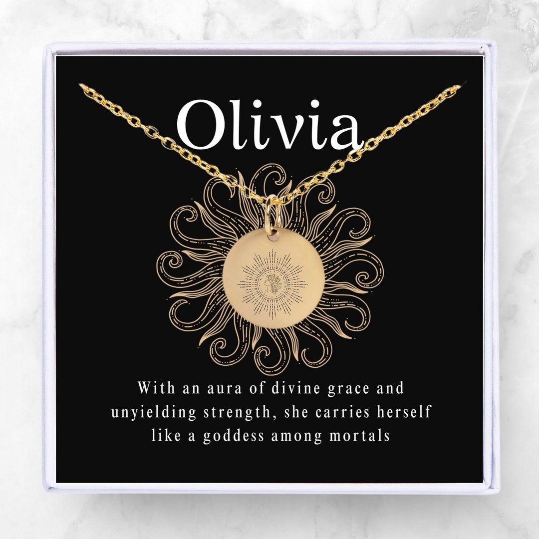 Celestial Goddess Pendant Necklace Personalized, Goddess Pendant Gold ...