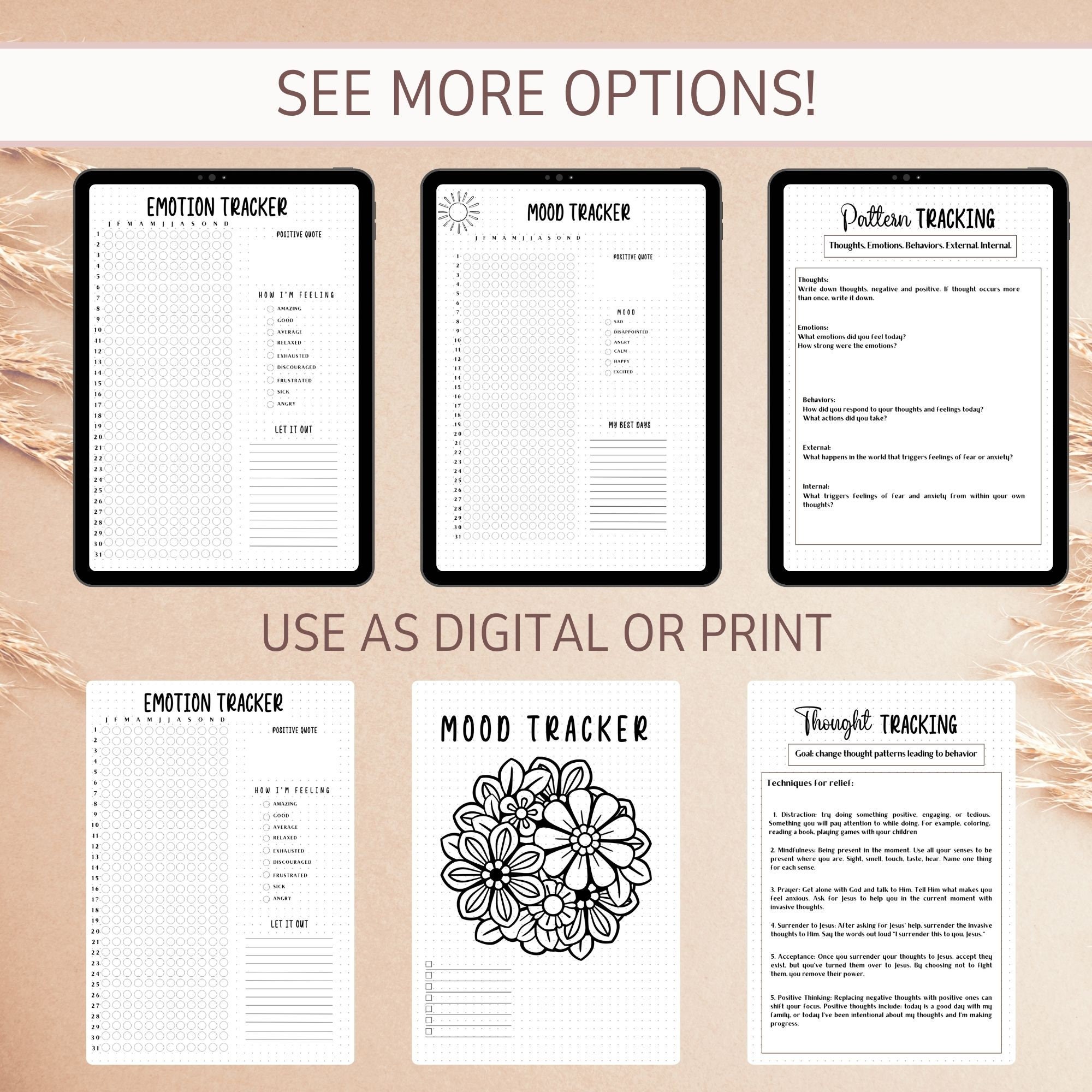 Anxiety Tracker Bullet Journal Page, Printable Anxiety Tracker, Custom ...