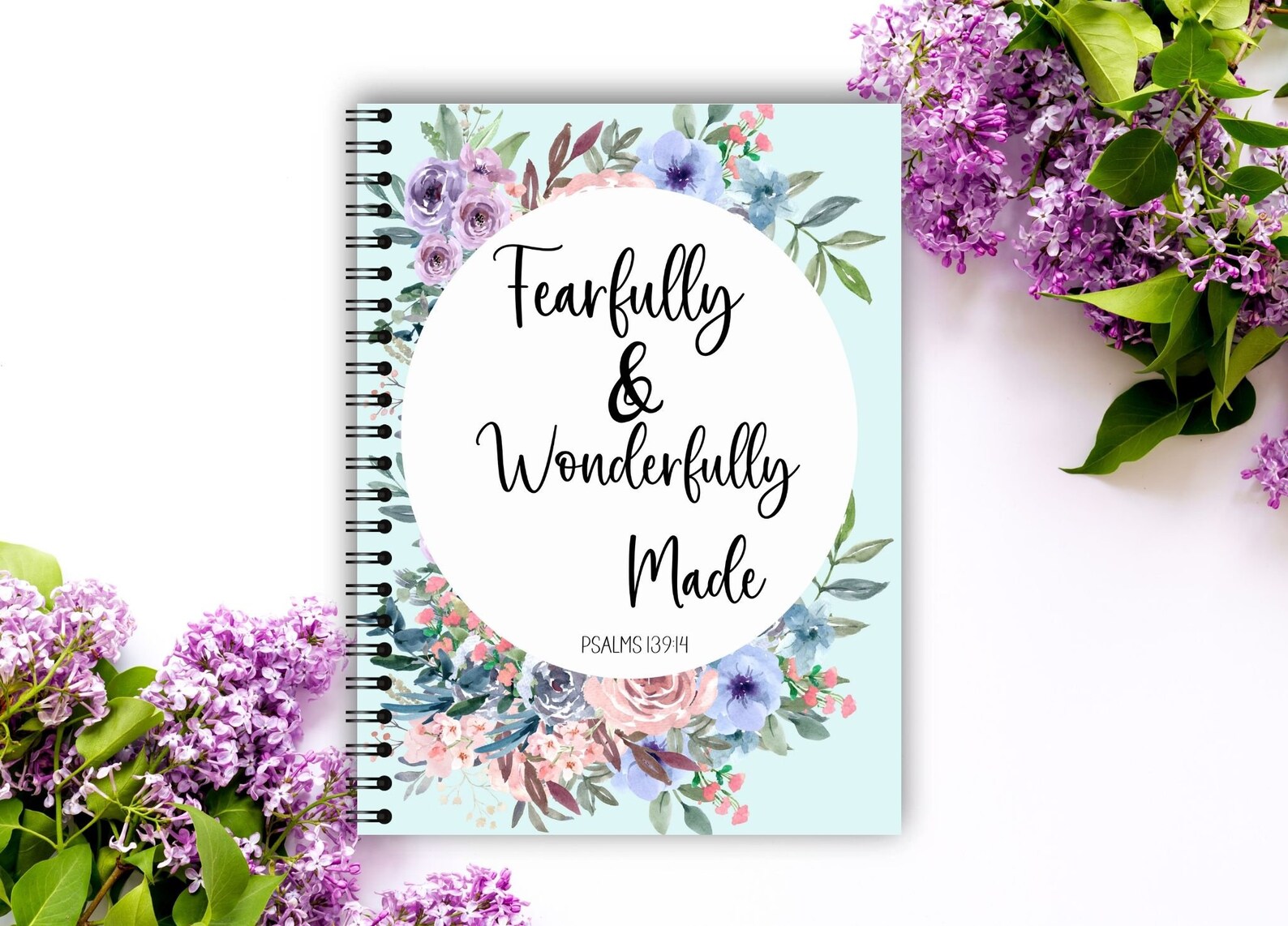 Spiral Notebook Inspirational Message, Bible Verse Psalms 139:14 ...