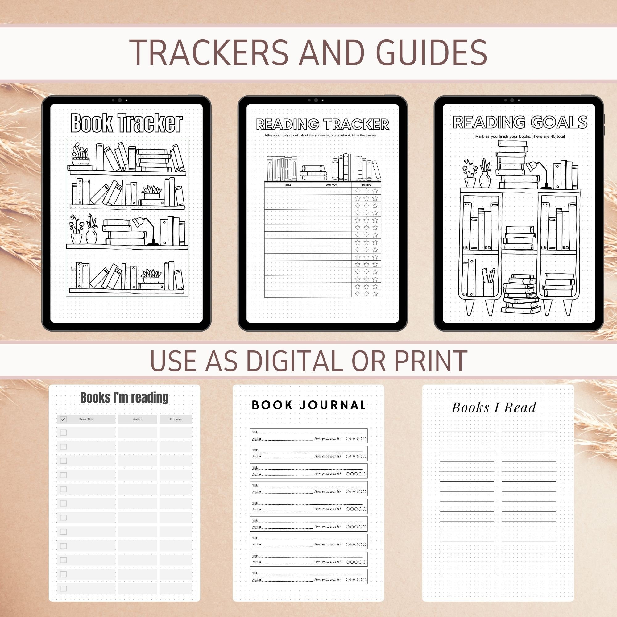 Reading Tracker Printable Bullet Journal, Reading Log, Book Review ...