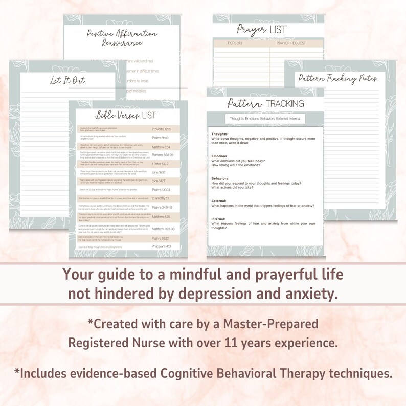 Anxiety Journal Printable, Prayer Journal for Women Printable, Bible ...