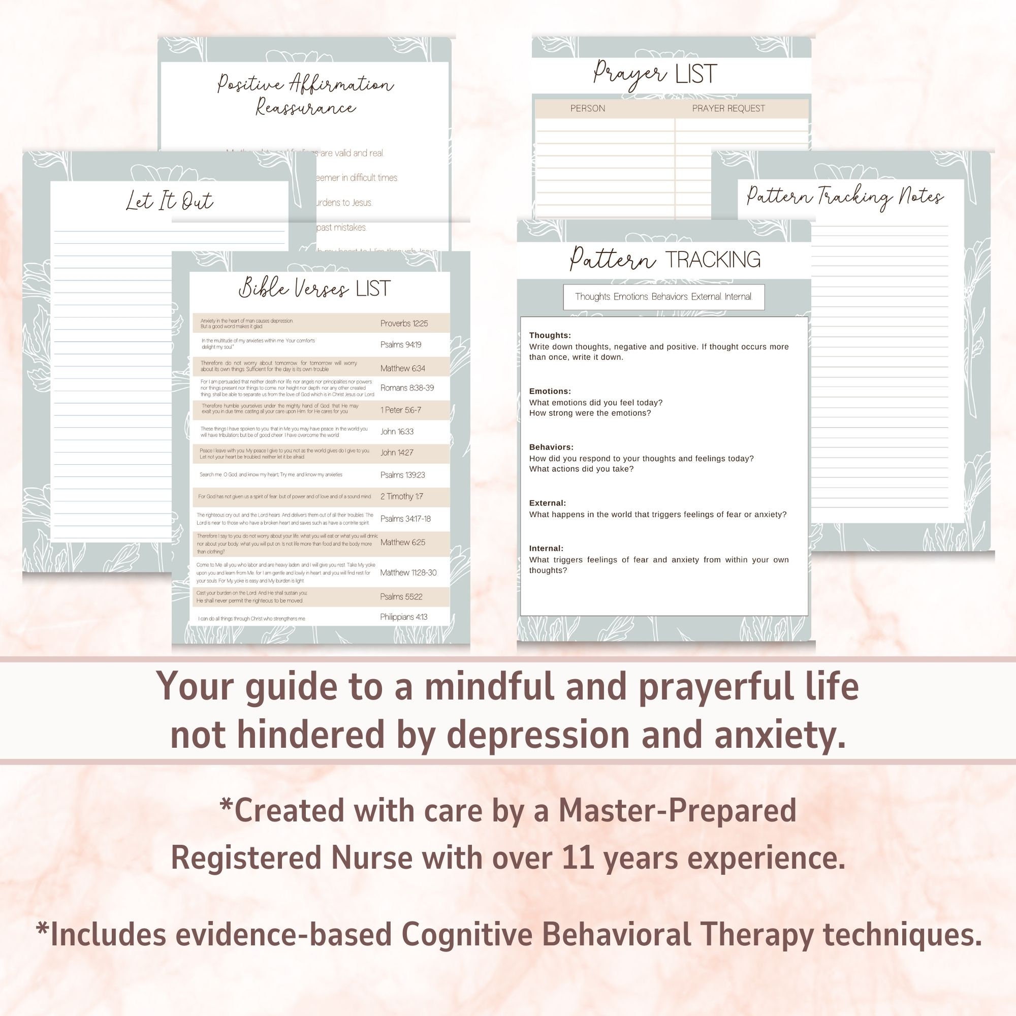 Anxiety Journal Printable, Prayer Journal for Women Printable, Bible ...