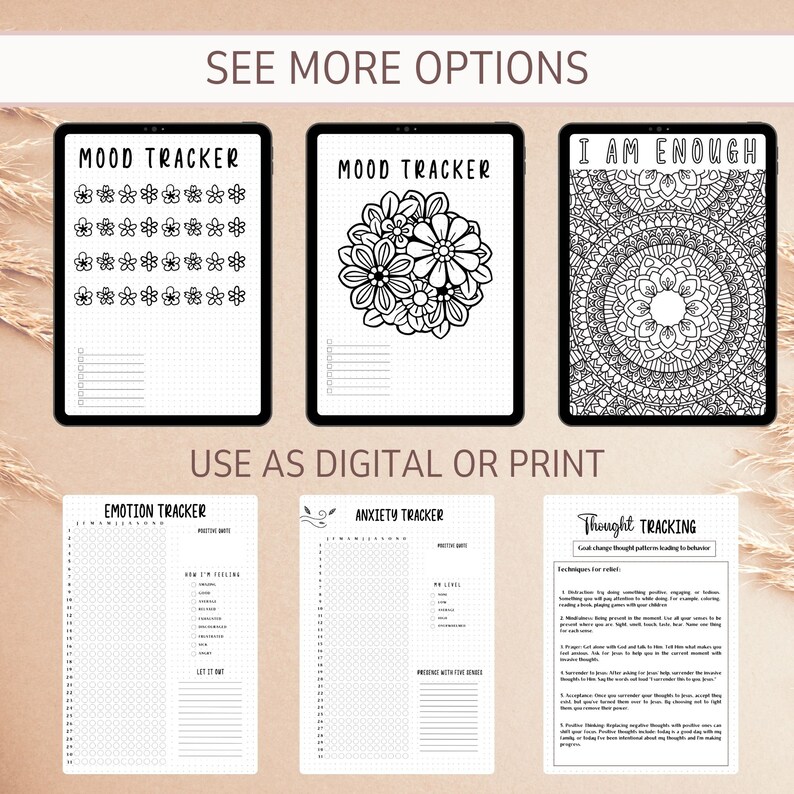 Mood Tracker Bullet Journal Page, Mood Tracker Journal, Printable Mood ...