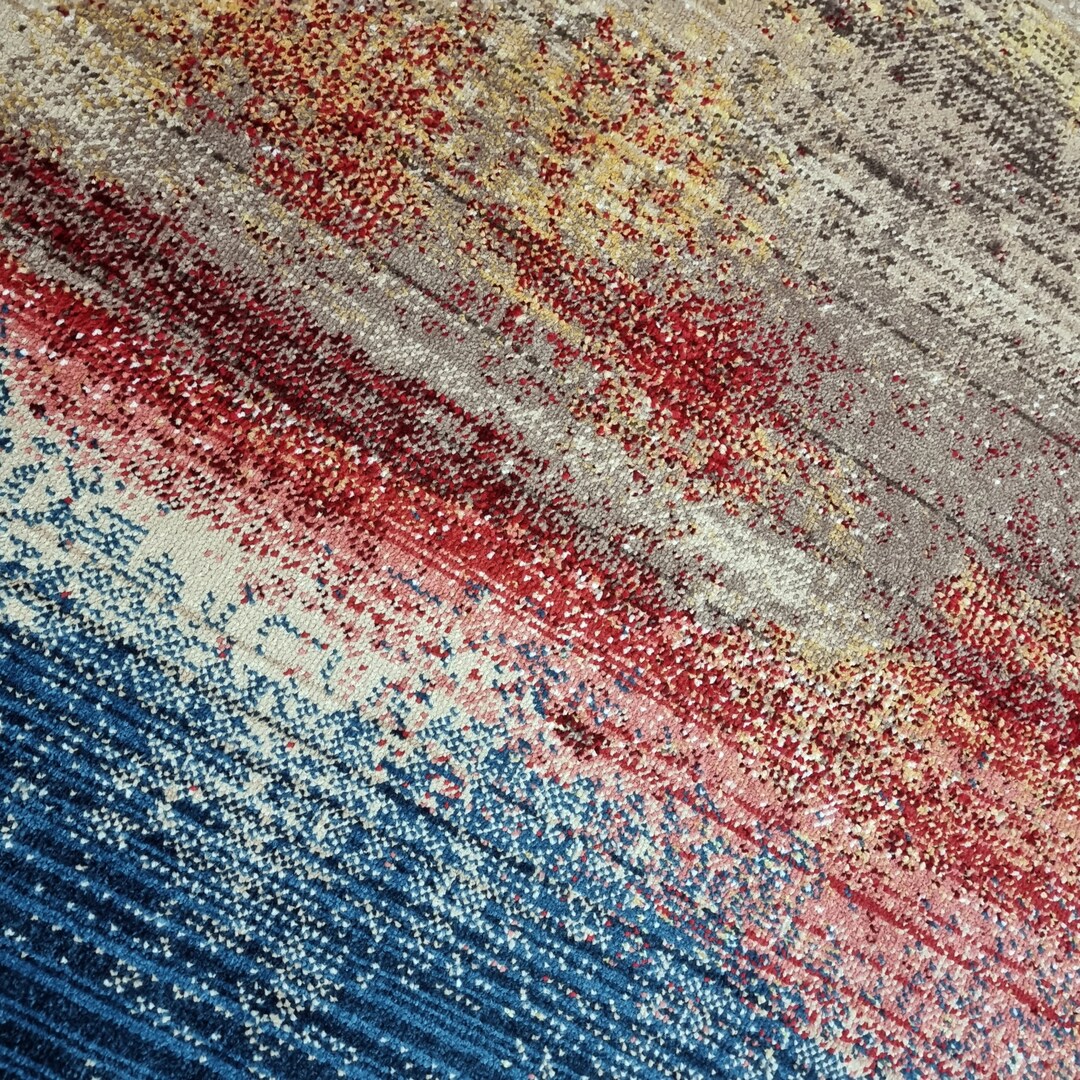 OIL PAINTING RUG Irregular Rugs for Living Room Area Rug Blue and Red ...