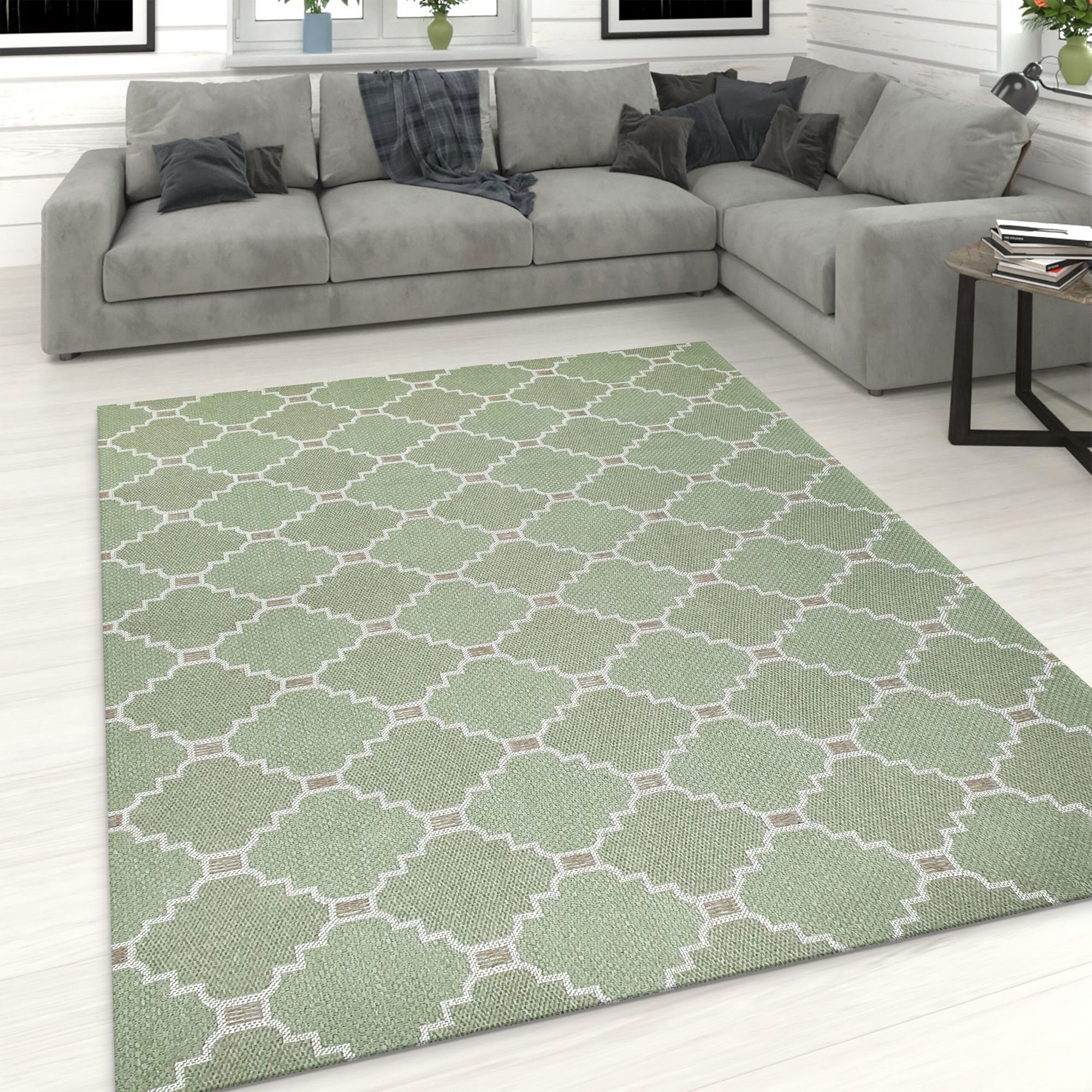 Living Room Rugs Sage Green Runner Rugs Green Made From Cotton - Etsy UK