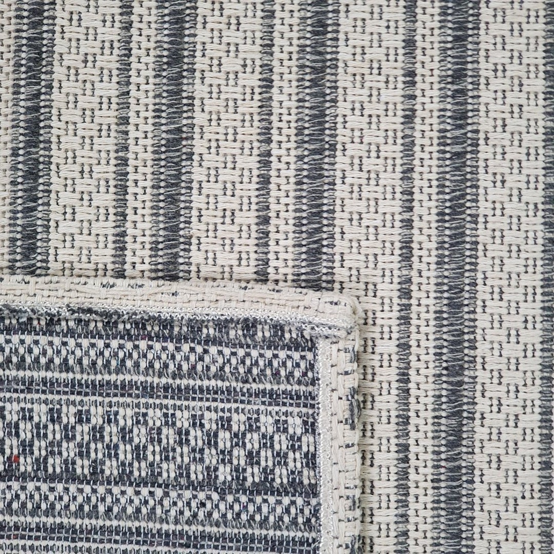 COASTAL STRIPE RUG Grey and Ivory Rugs for Living Room Cream Rug for ...