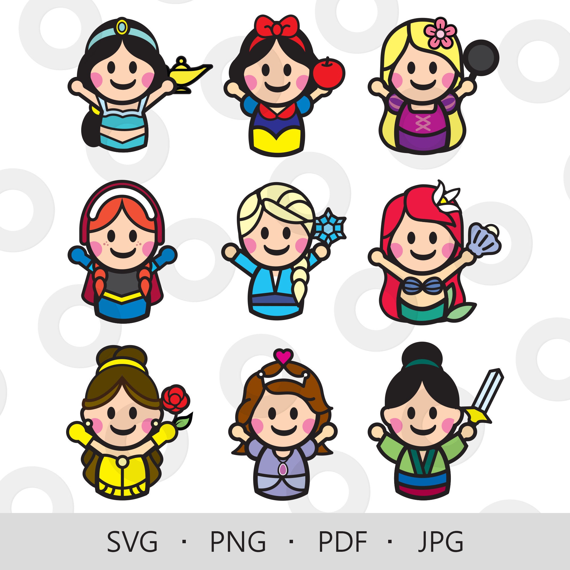 Cute Princess Clip Art Set 1 Instant Download File - Etsy
