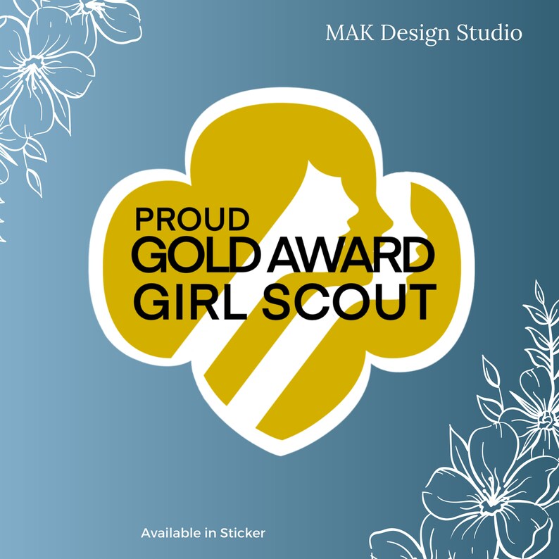 5 Trefoil Gold Award Girl Scout Sticker for Car Water - Etsy