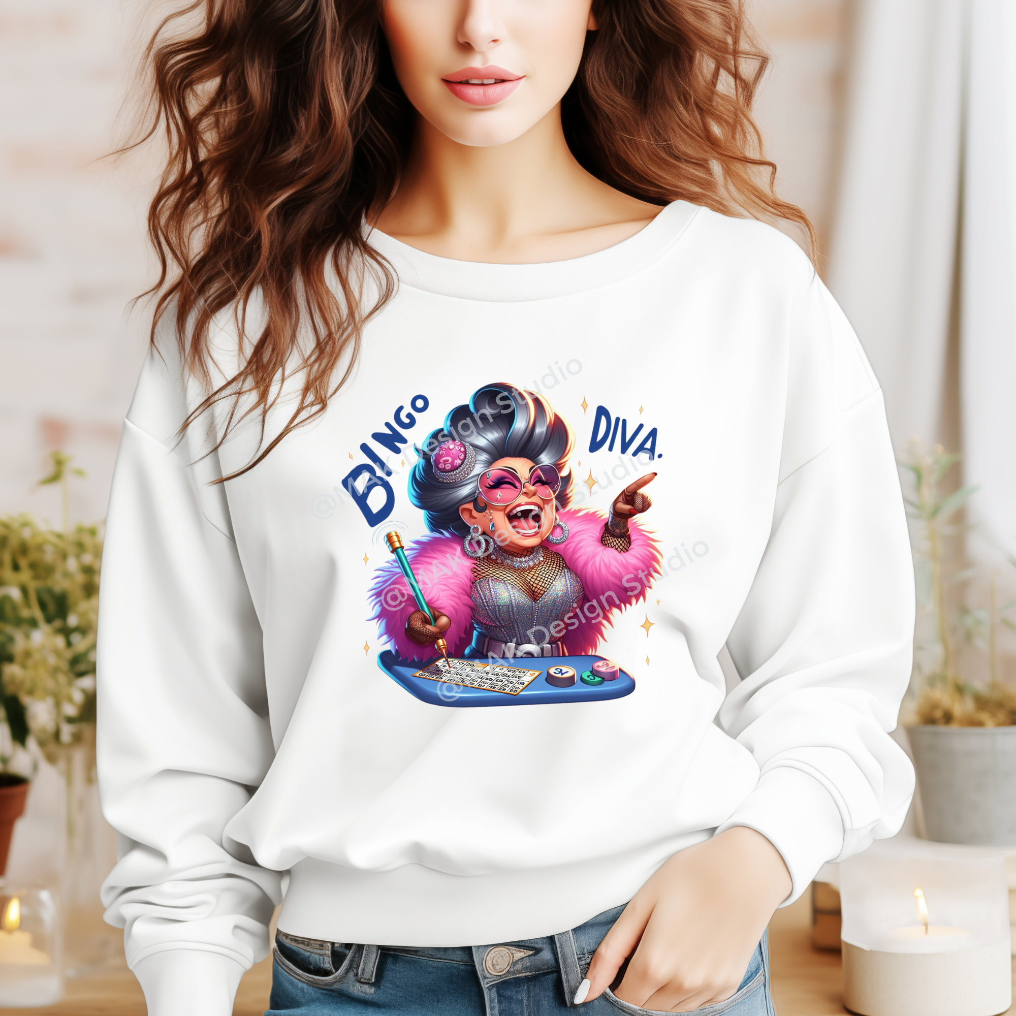 6 Cute BINGO Diva PNG Clipart Instant Download, PNG File, Sublimation ...
