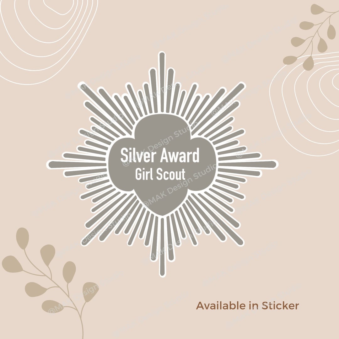 3 Star Gold Award or Silver Award Girl Scout Vinyl 3 Sticker for Car ...