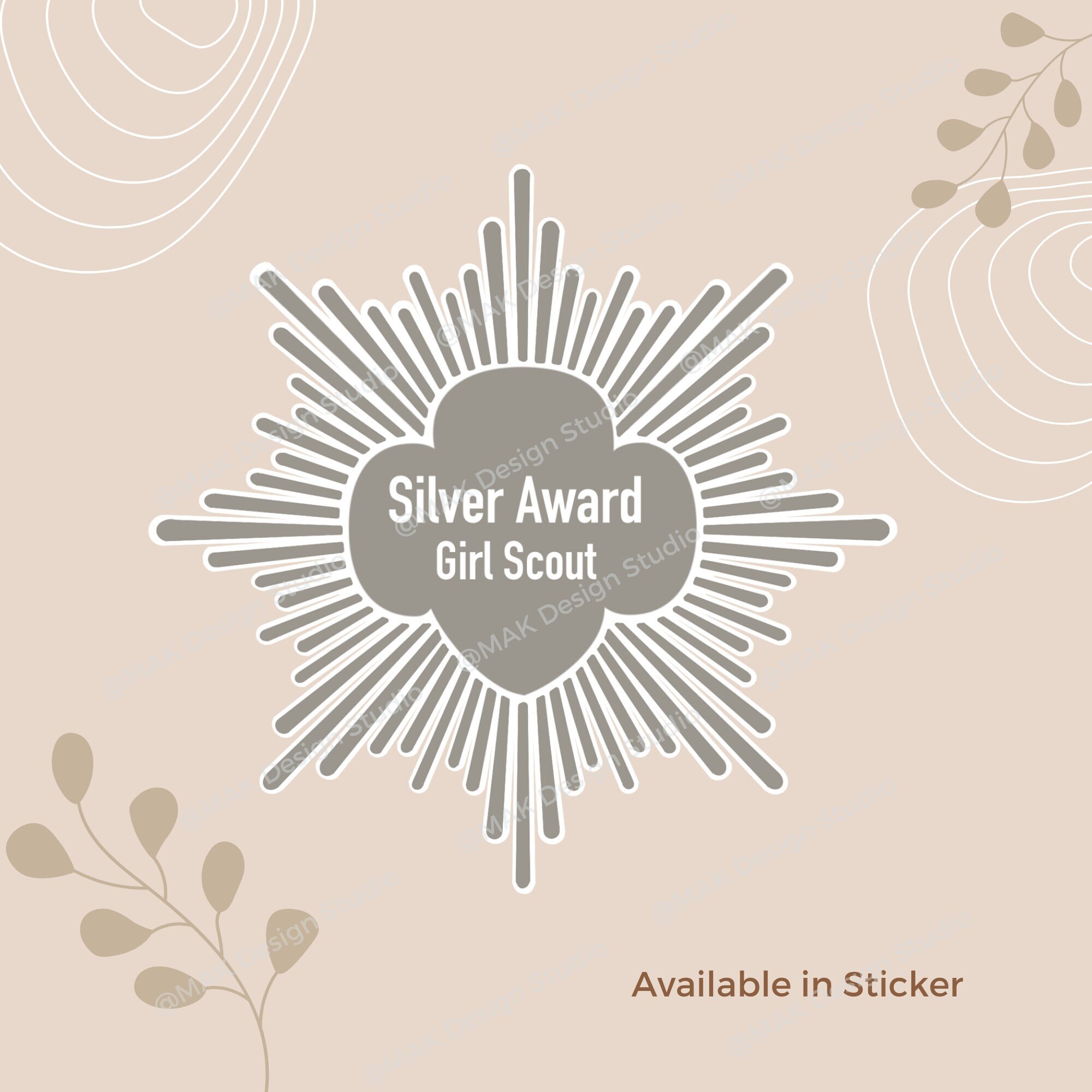 3 Star Gold Award or Silver Award Girl Scout Vinyl 3 Sticker for Car ...