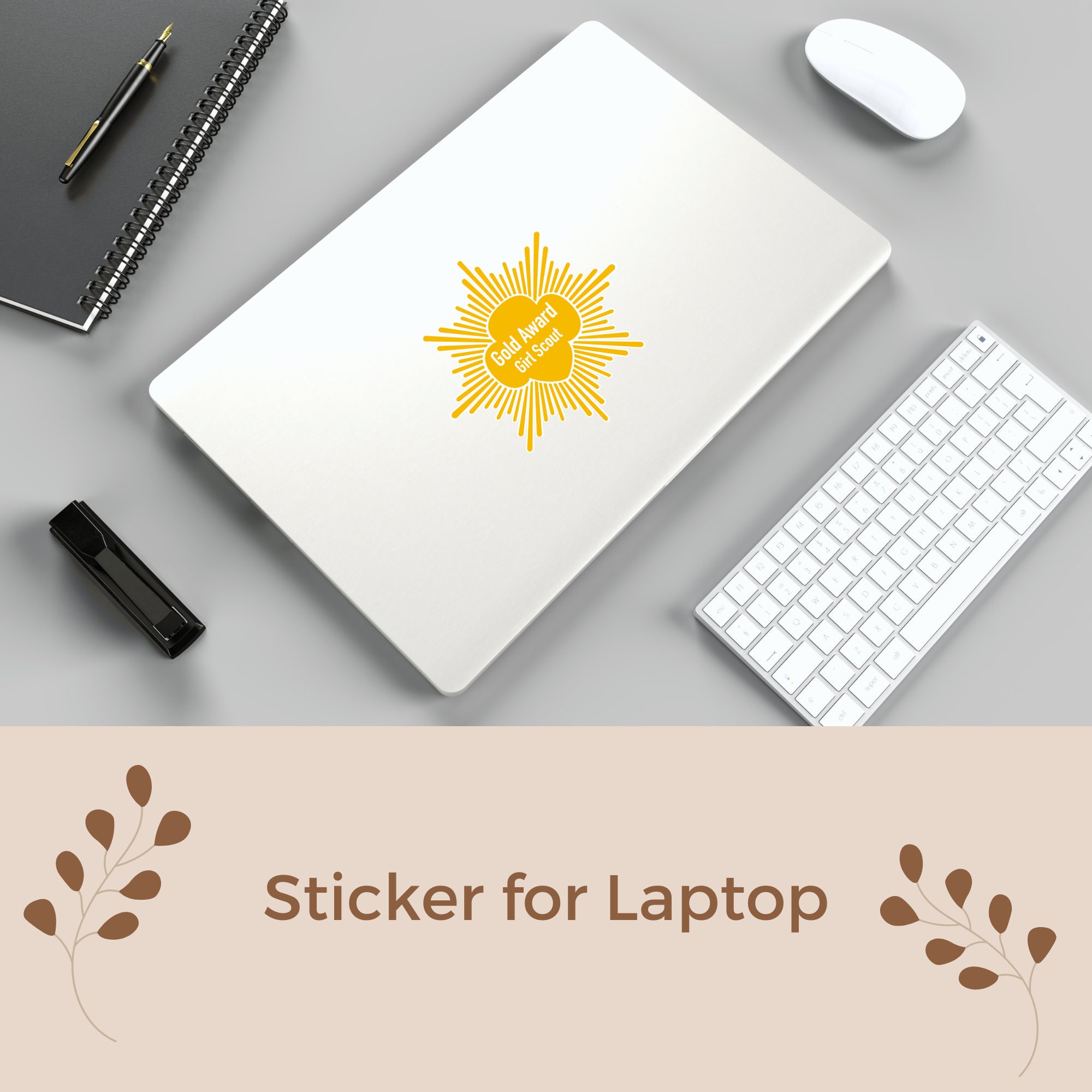 5 Trefoil Gold Award Girl Scout Sticker for Car, Water Bottle, Laptop ...