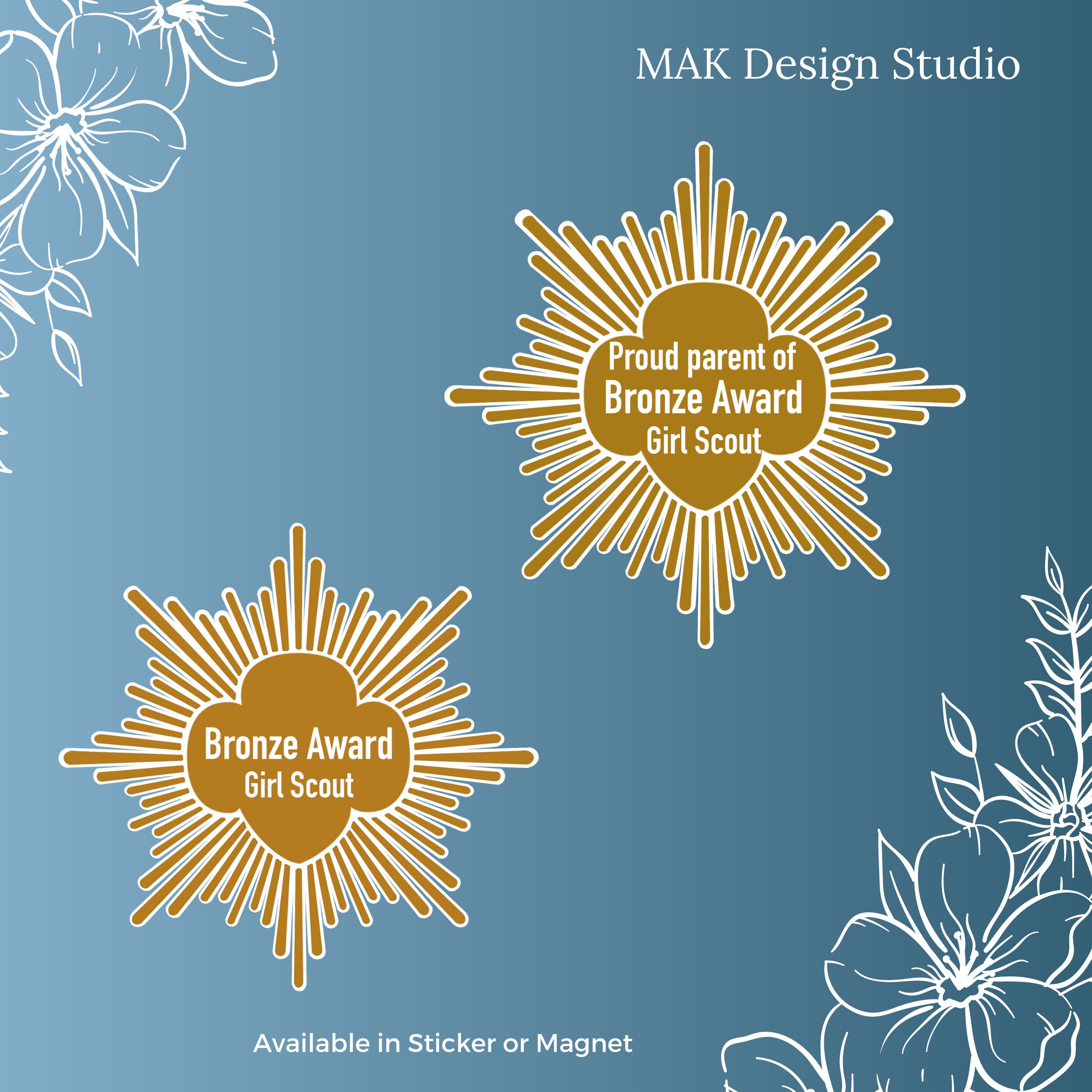 5 Star Proud Parent of Gold Award Girl Scout Car Magnet, Gold Award ...