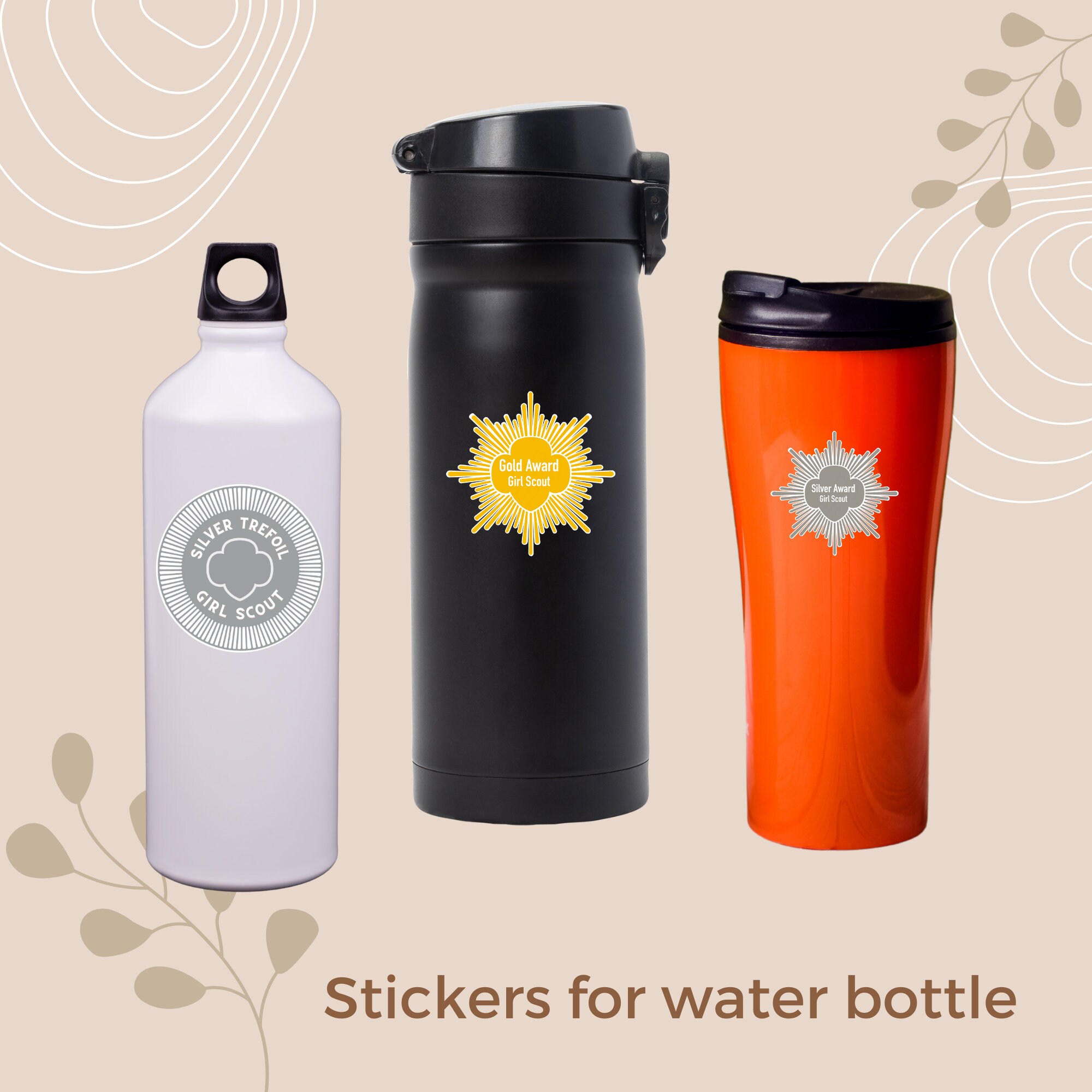 5 Trefoil Gold Award Girl Scout Sticker for Car, Water Bottle, Laptop ...