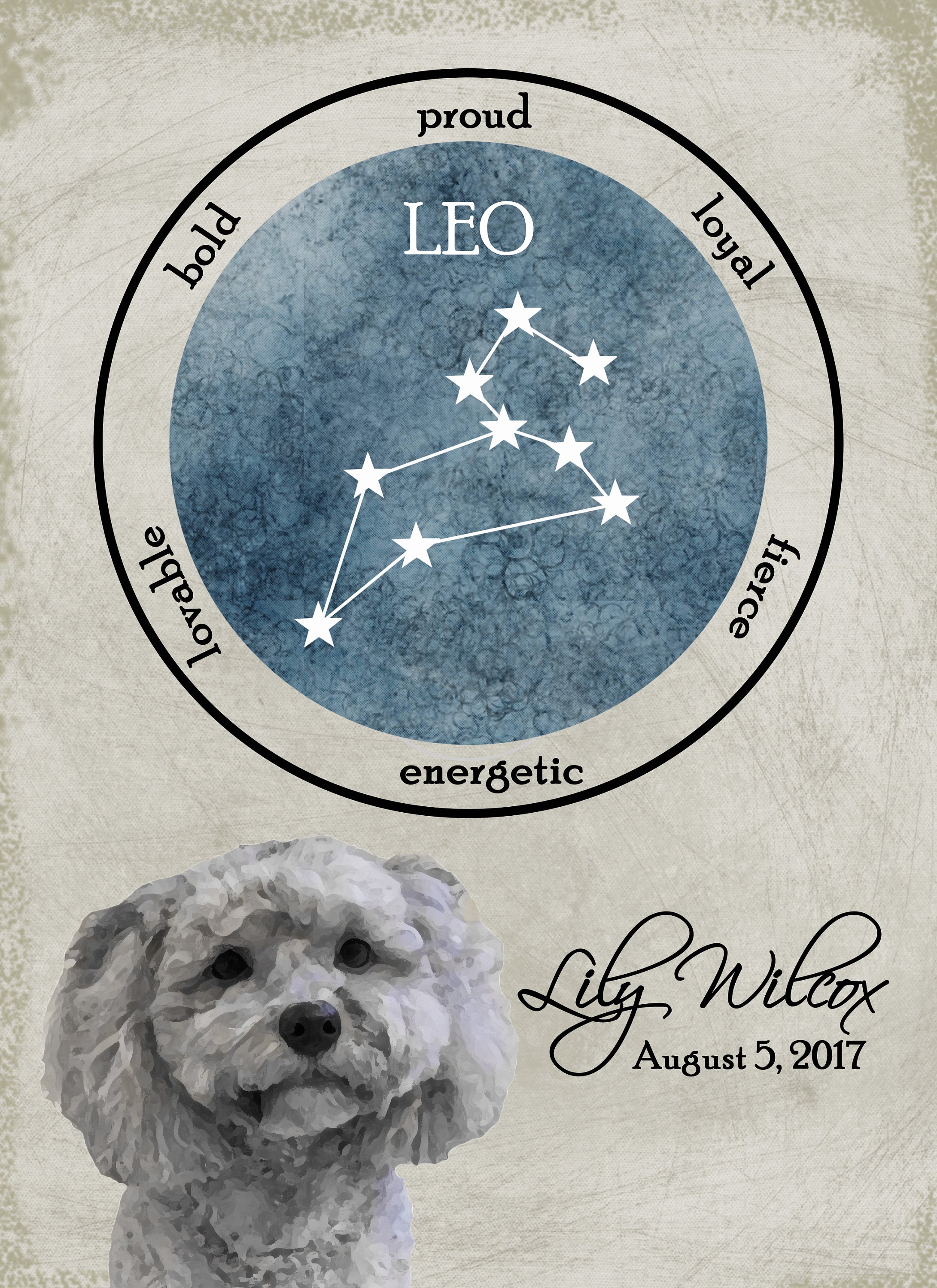 Custom DIGITAL Pet Astrology Printable-pet Zodiac Sign-digital Download ...