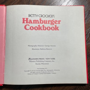 Vintage Betty Crocker Hamburger Cookbook - Etsy