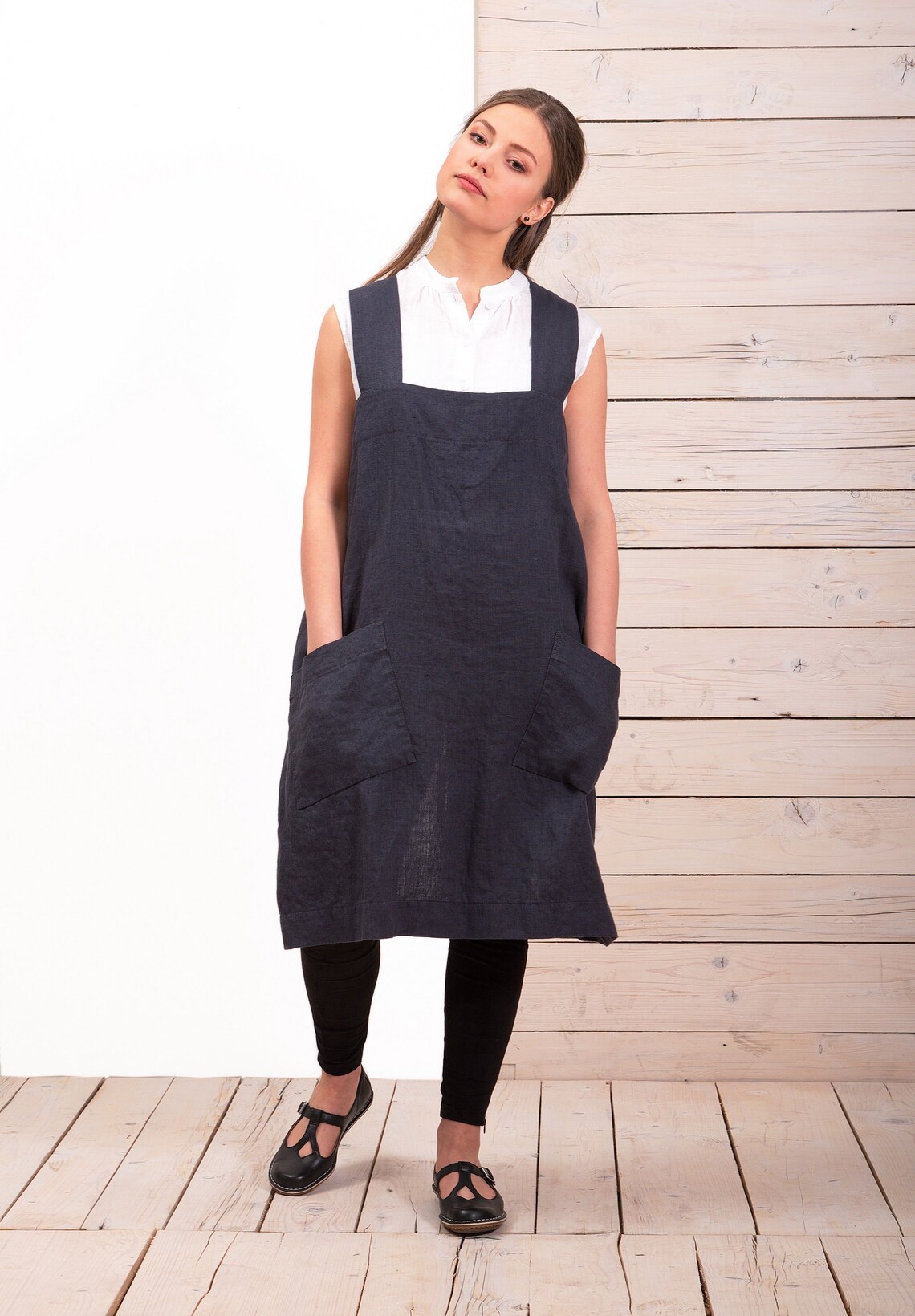 Linen Apron Japanese Style Linen Apron Cross Back Linen - Etsy