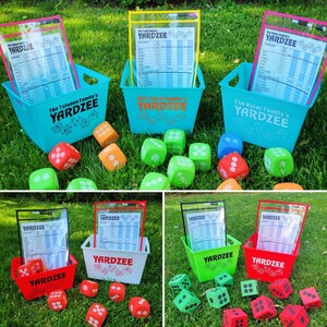 Personalized Yardzee Yard/lawn Game - Mix and Match Colors - Two Dice ...