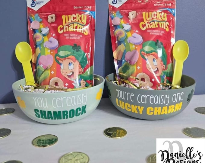 Personalized St Patrick's Day Gift Cereal Bowls You Cerealsly Shamrock ...