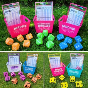 Personalized Yardzee Yard/lawn Game - Mix and Match Colors - Two Dice ...