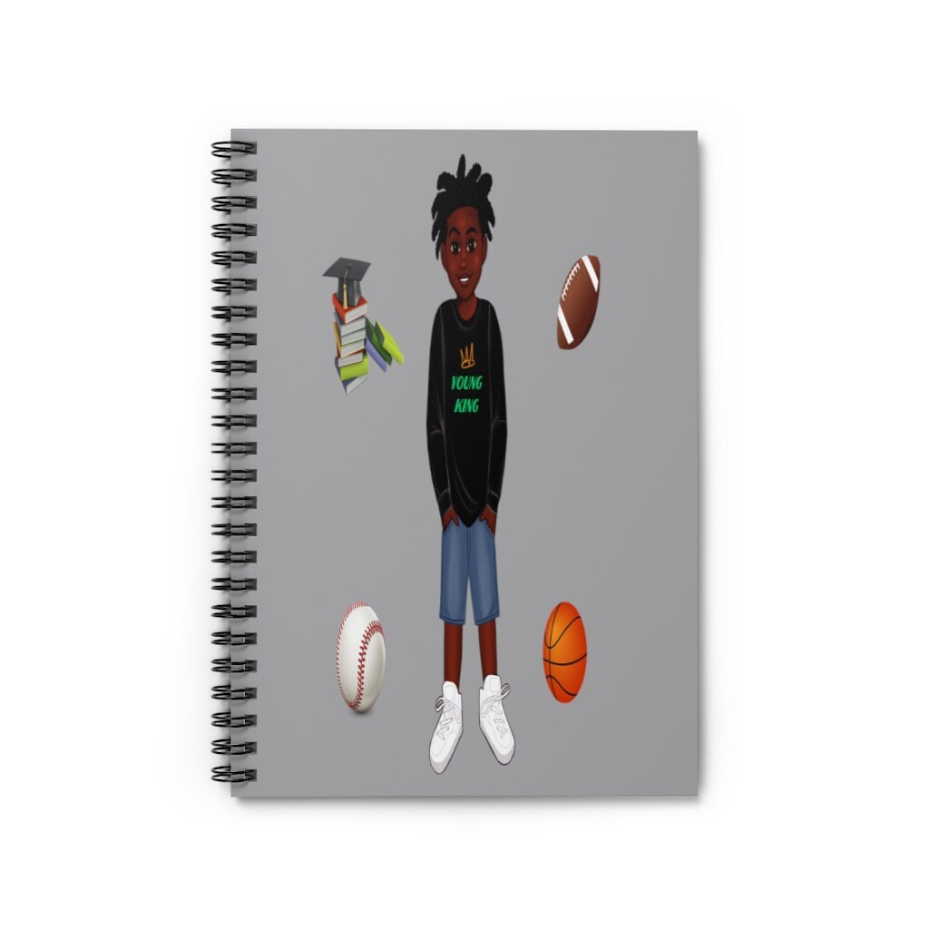 Afro Boy Lined Notebooks, Kids School Notebook, African American Boy ...