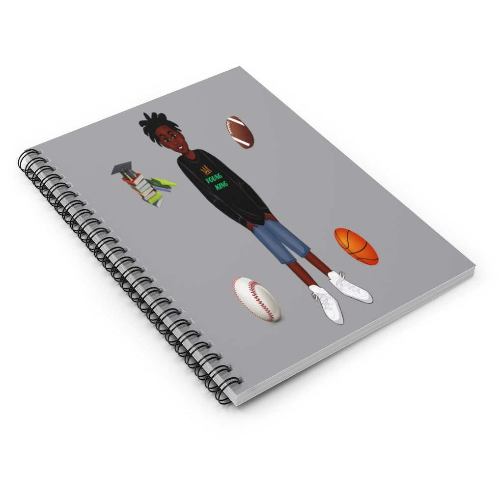 Afro Boy Lined Notebooks, Kids School Notebook, African American Boy ...