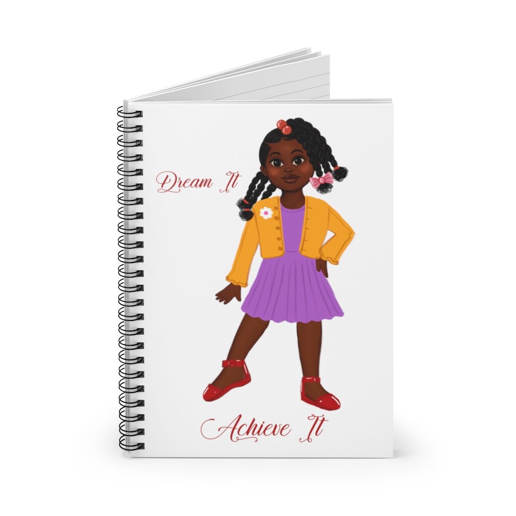 Black Girl Notebook, Little Black Girl Journal Notebook, Lined Notebook ...