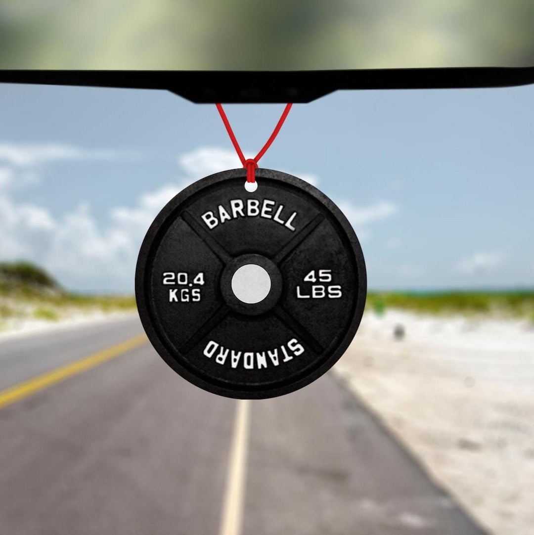 Black Barbell Weight Car Air Freshener - Car Accessory - Gym Goer - Gym ...