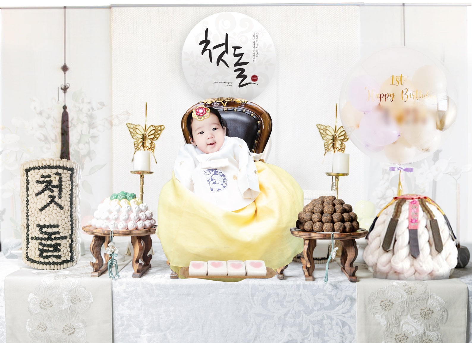 Korean Dohl Birthday 100 Day Dolsang, 돌 백일 싸인, DIY 돌상차림, Wedding Sign ...