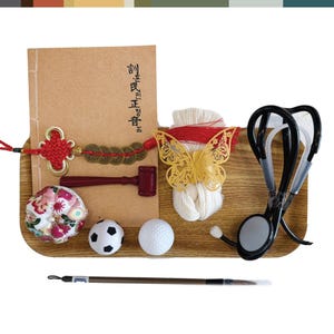 Korean Dohl Birthday, Dohljaby, 돌잡이, 100 Day Dolsang, 돌 백일 싸인, DIY 돌상차림 ...