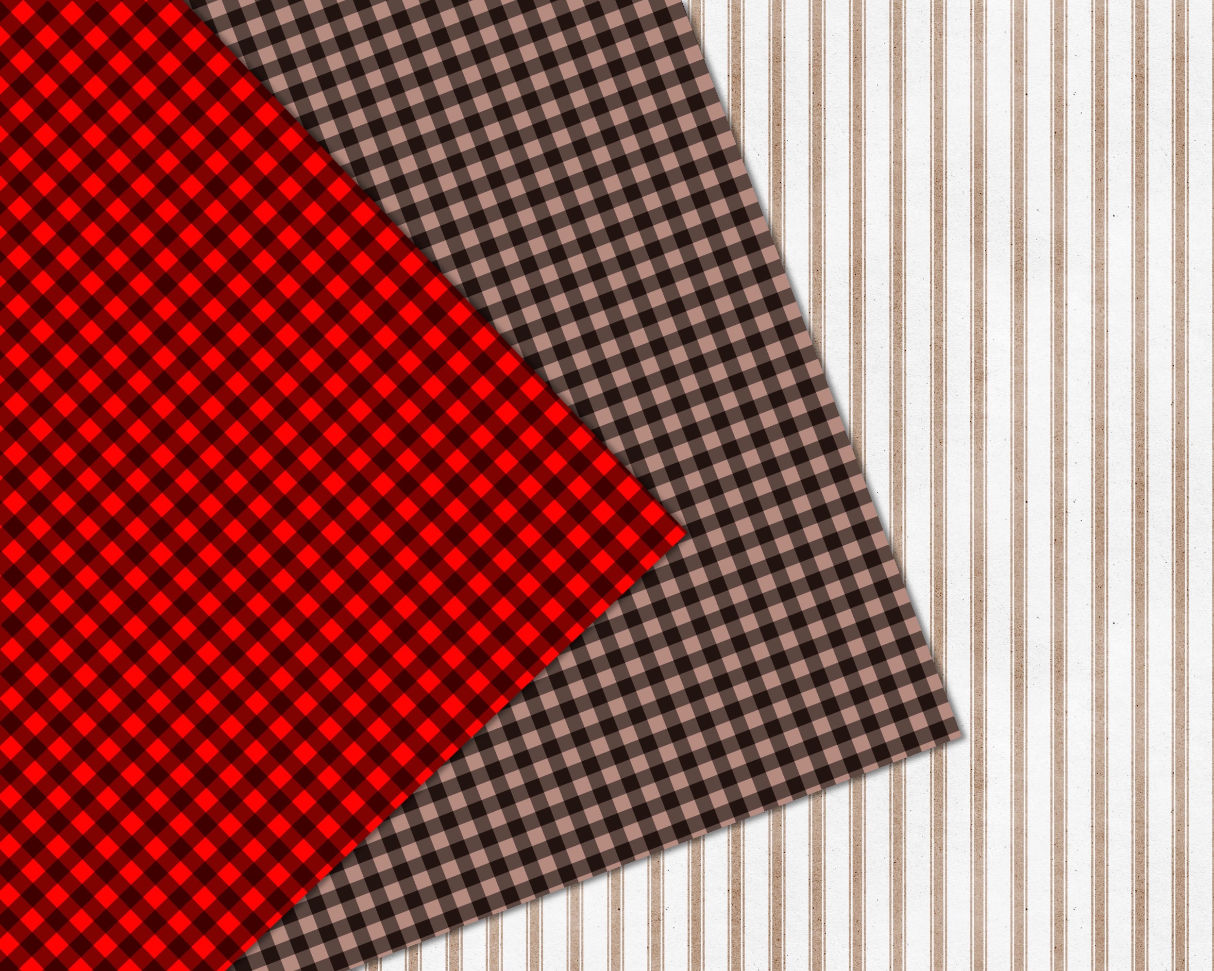 Country Christmas Cottage Digital Scrapbooking Paper, Instant Download ...