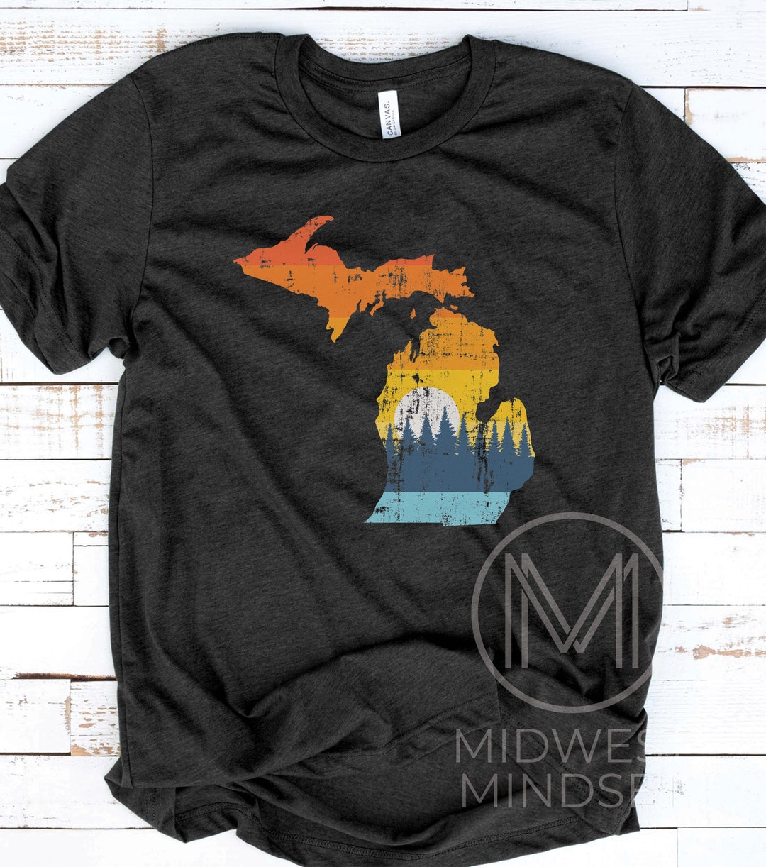 Michigan Tshirt Northwoods Retro Shirt Michigan State Gift Michigan ...