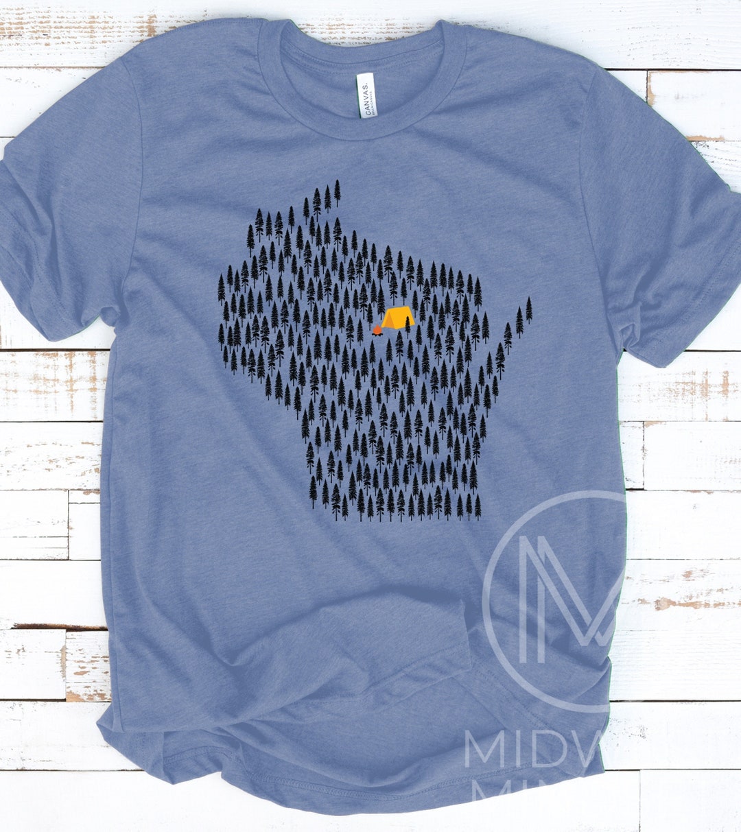 Wisconsin Tshirt, Camping Shirt, Wisconsin Gift, Wisconsin Apparel, WI ...