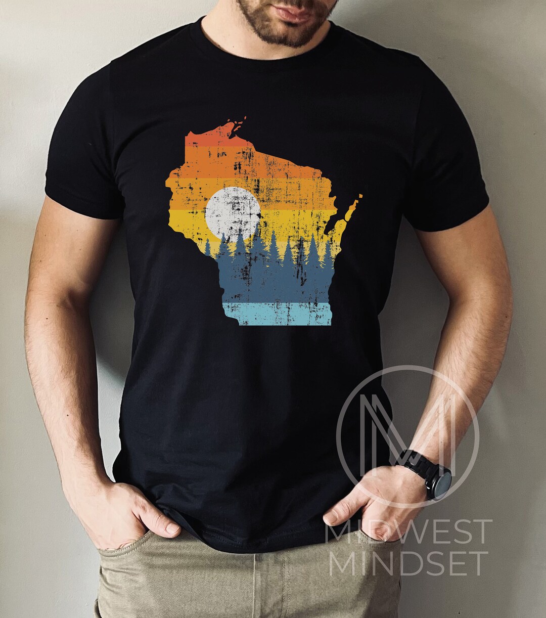 Wisconsin Shirt, Wisconsin Gift, Retro State Tee, State T-shirt, Nature ...