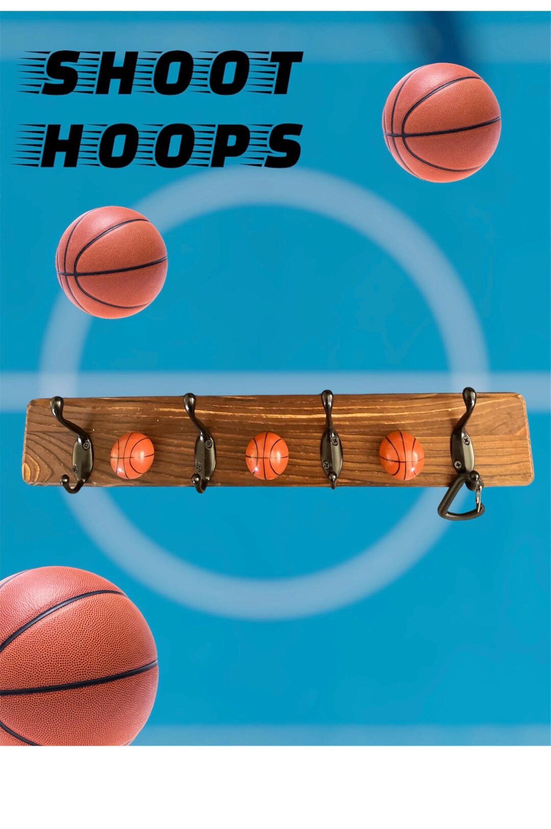 Sports Rack, Shelving, Personalized Basketball Decor Sports Decor ...