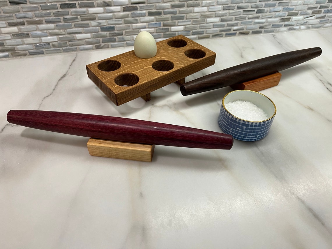 Rolling Pin Cradle | French Rolling Pin Stand | Pin Holder | Wooden ...