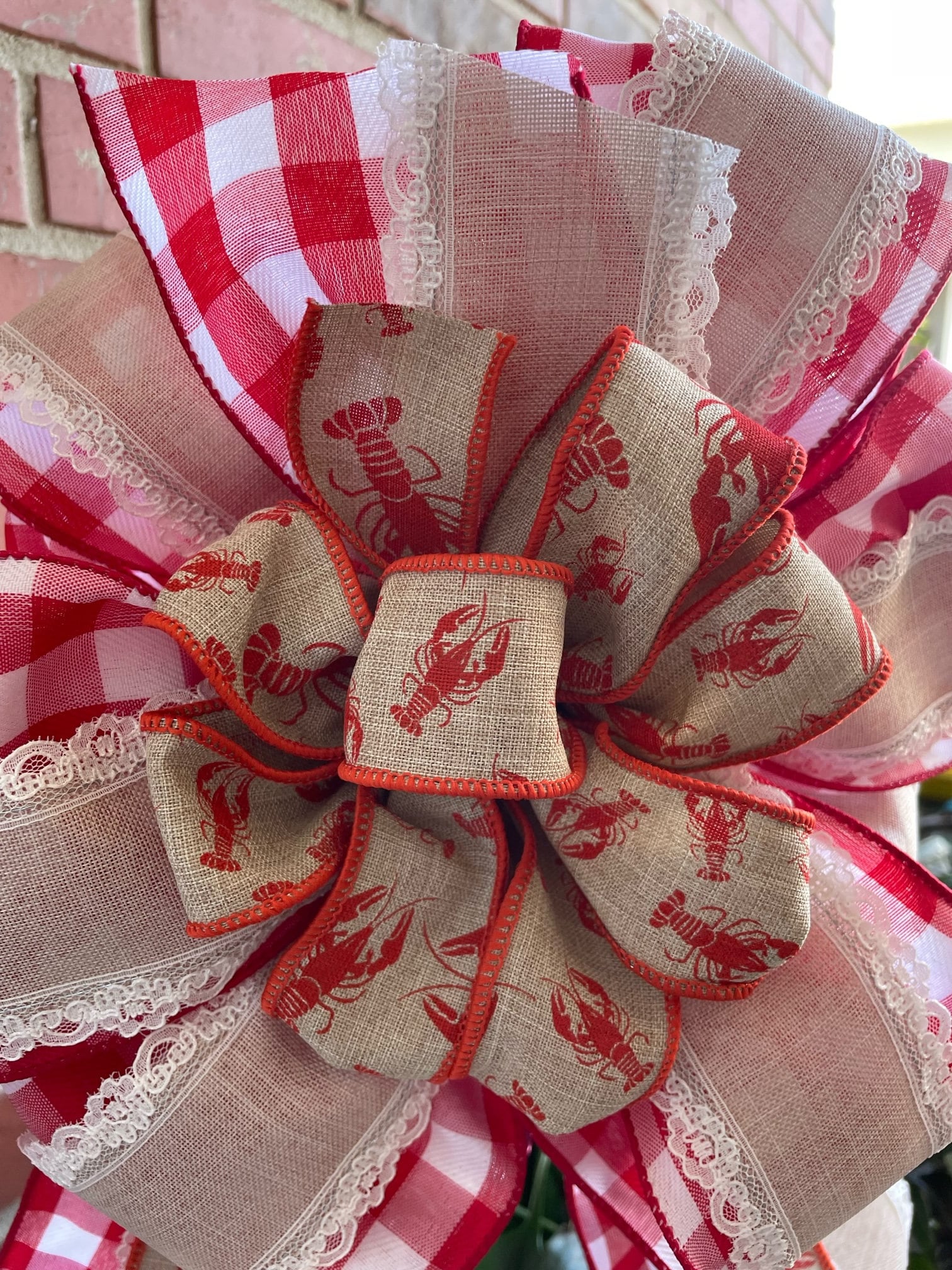 Crawfish Boil Pot Door Hanger and Bow Package, Hand Painted, With Chain ...