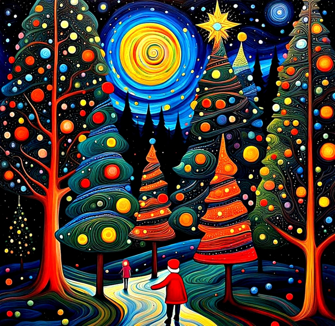 Walking Through the Christmas Tree Forest 1 - Etsy