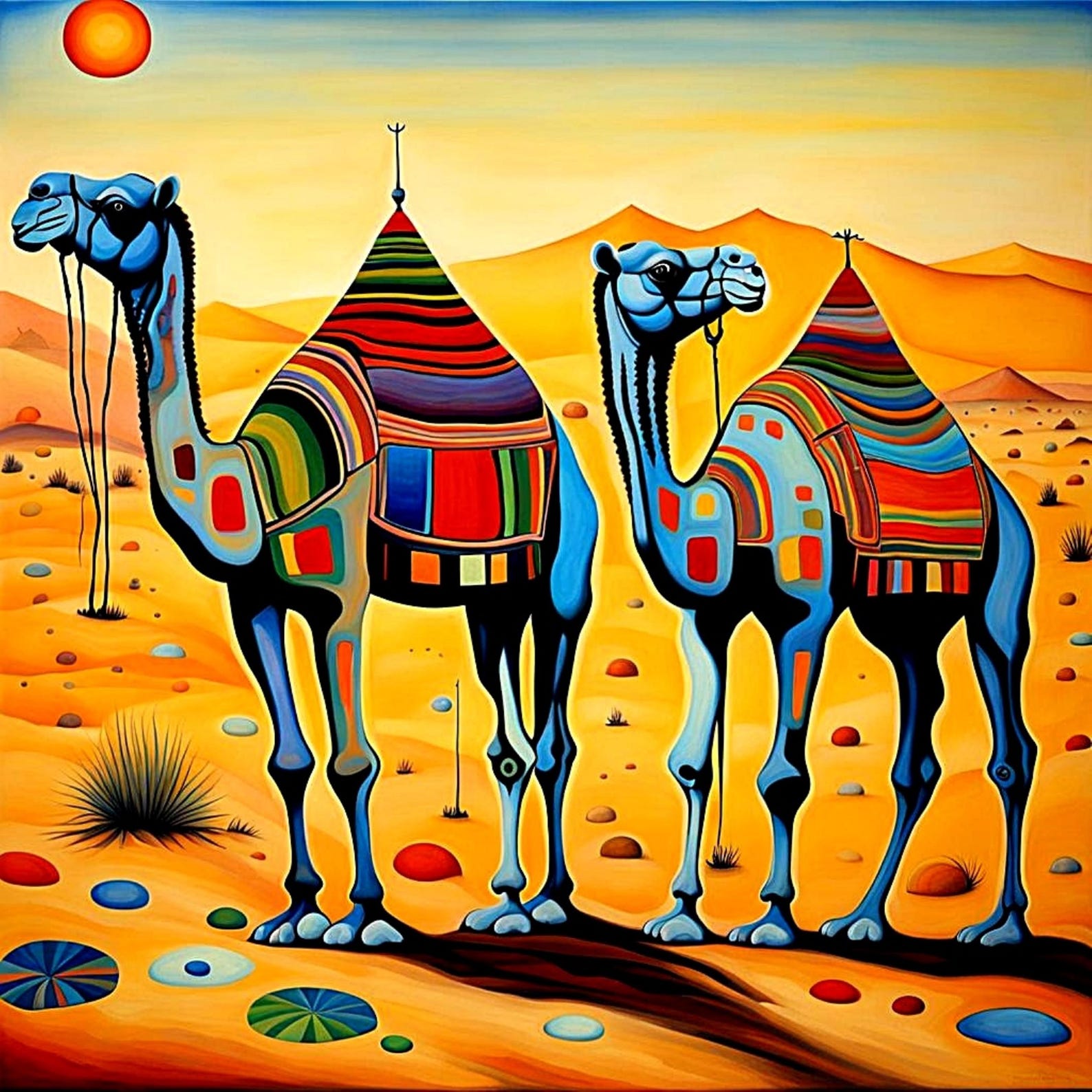 Desert Camel Caravan at Sunset 3 - Etsy