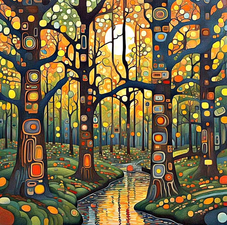 Forest Sunset 1 - Etsy