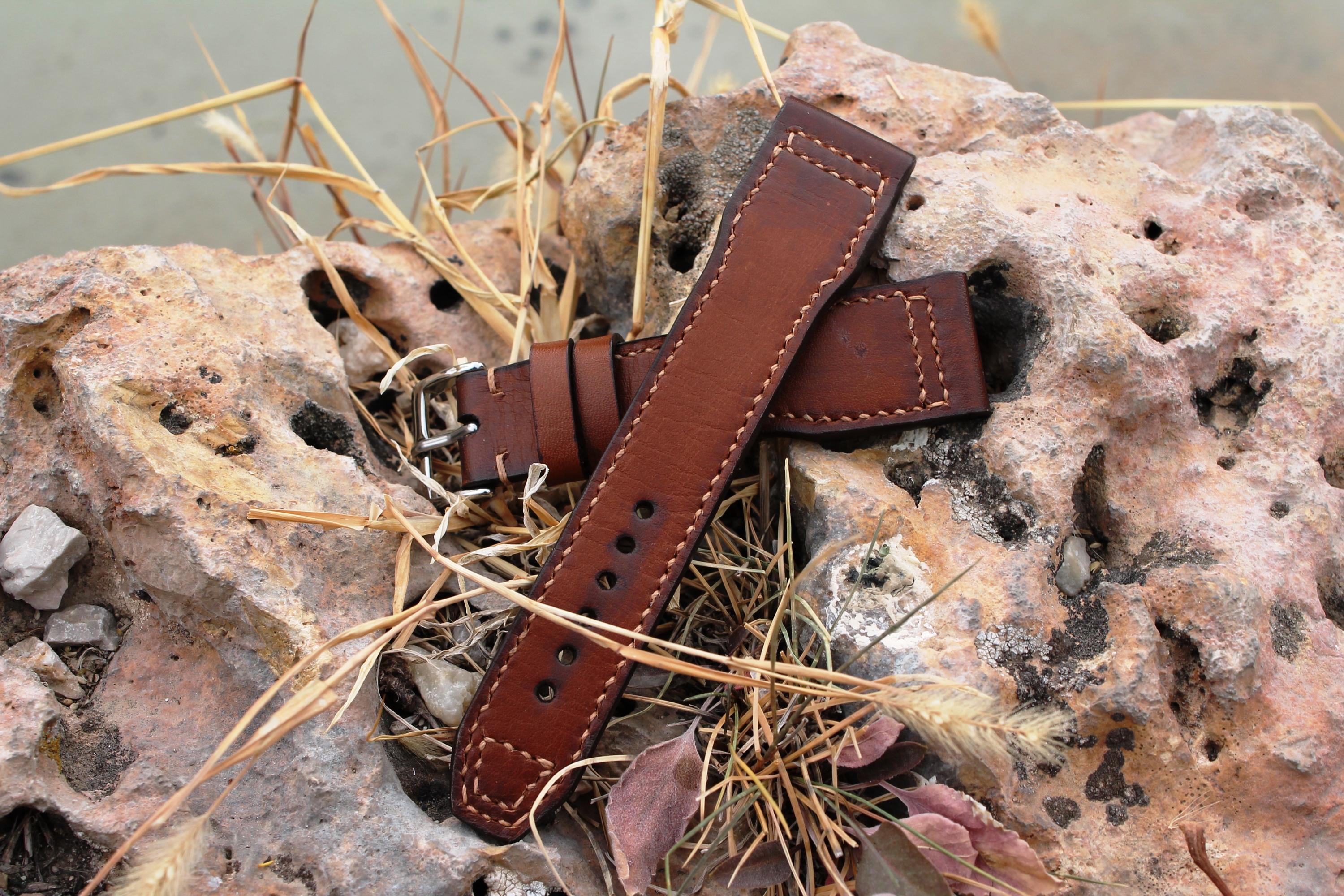 Handmade Pilot Watch Strap, Band for Iwc,brown Veg Tan 21/18 Mm - Etsy