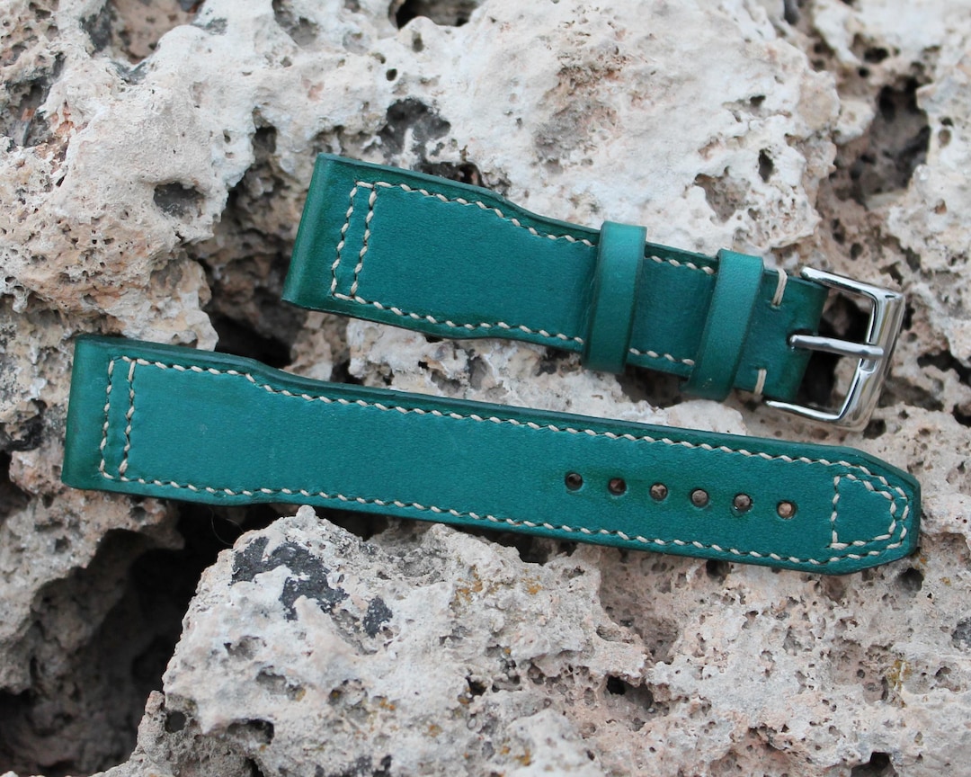 Handmade Leather Pilot Watch Strap, Band for Iwc,turquoise Veg Tan 21/ ...
