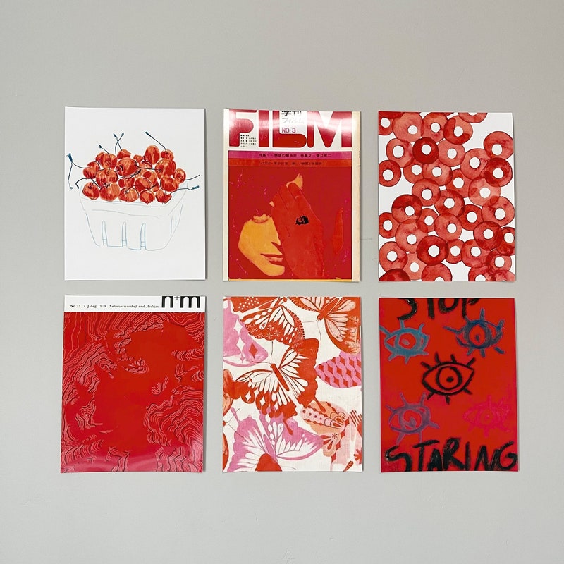 Red Wall Collage Kit - Etsy