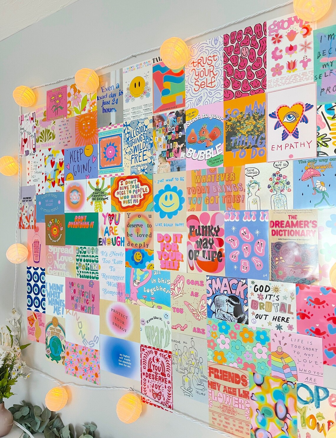 Good Vibes Positive Aesthetic Wall Collage Kit VSCO Girl | Etsy