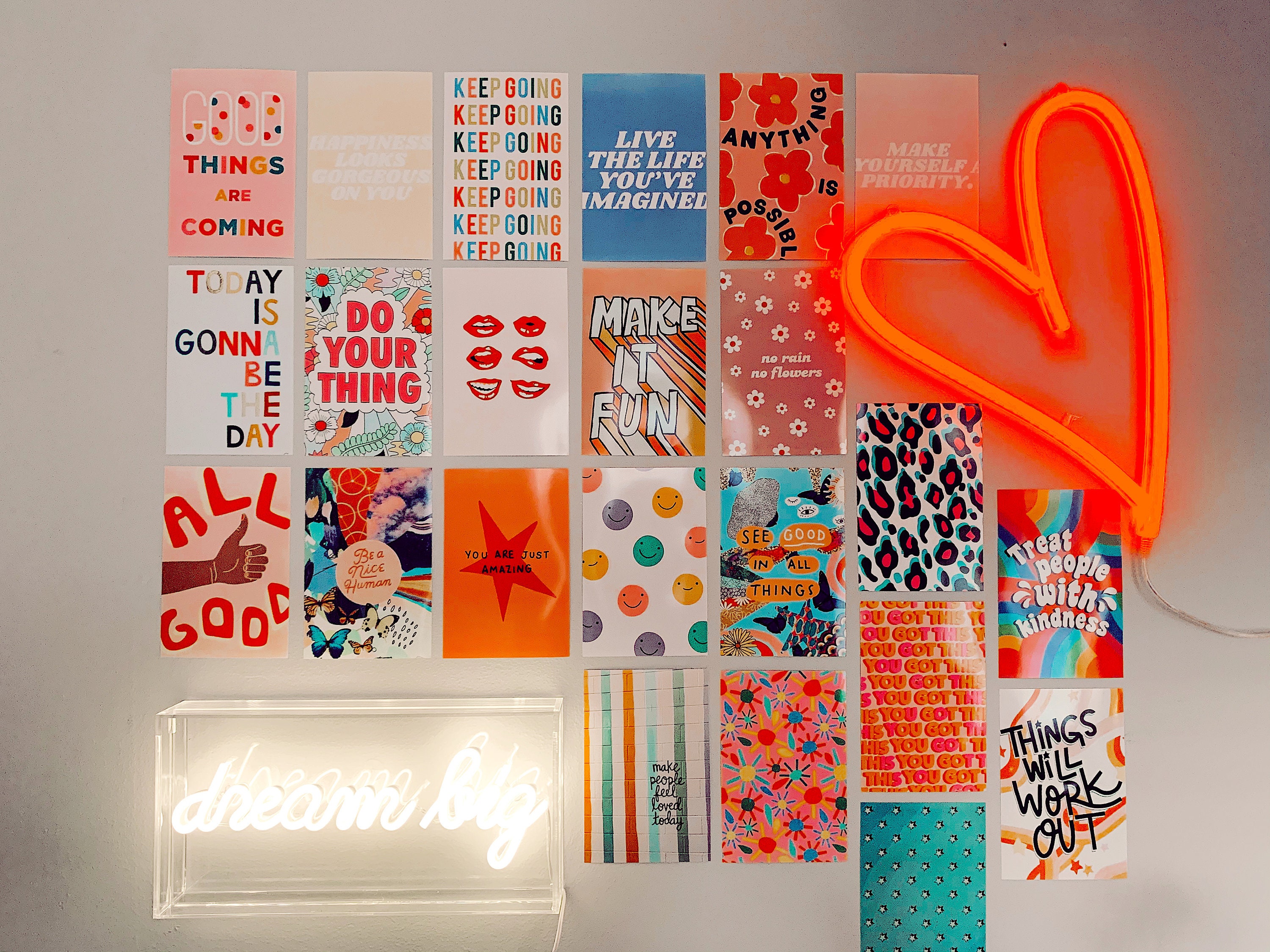 Positivity Good Vibes Aesthetic Wall Collage Kit VSCO Girl - Etsy