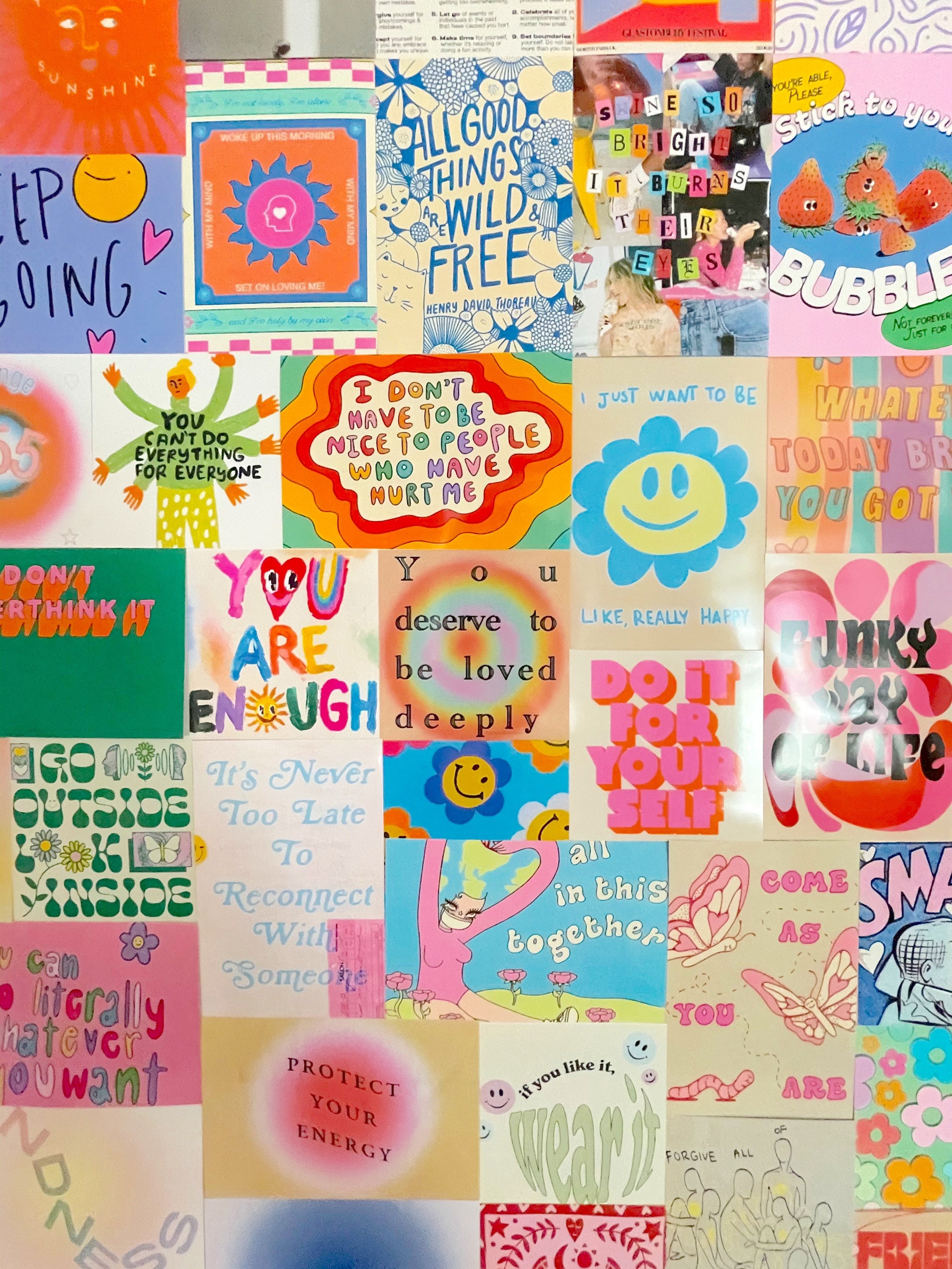 Good Vibes Positive Aesthetic Wall Collage Kit VSCO Girl | Etsy