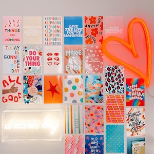 Positivity Good Vibes Aesthetic Wall Collage Kit, VSCO, Girl Room Decor ...