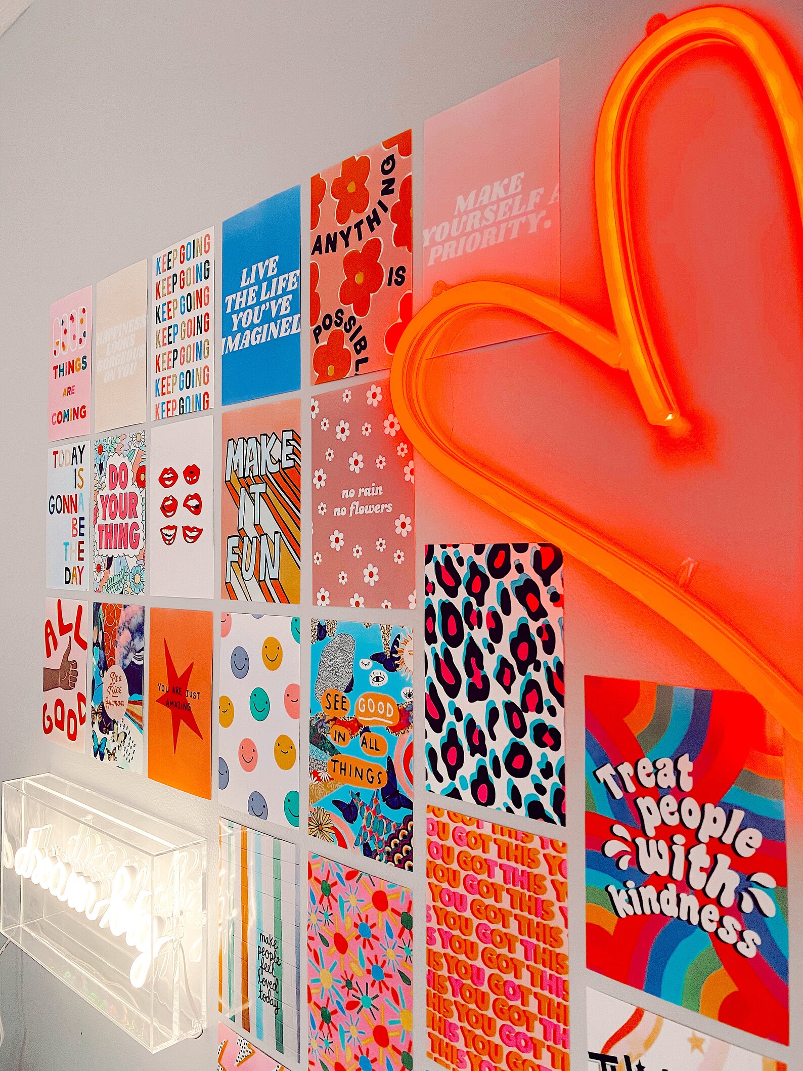 Positivity Good Vibes Aesthetic Wall Collage Kit VSCO Girl - Etsy